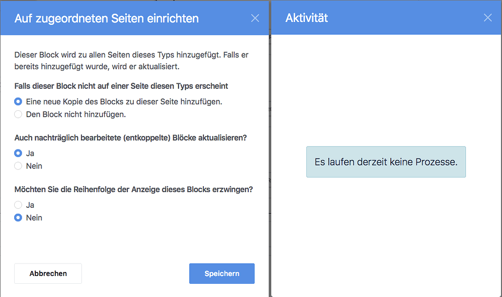 Editing composer output: Dialog boxes "setup on child pages" do not go ...