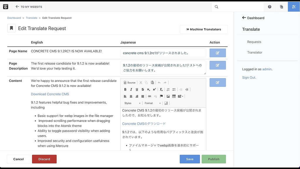 Open source CAT tool for Concrete CMS - Announcements - Concrete CMS