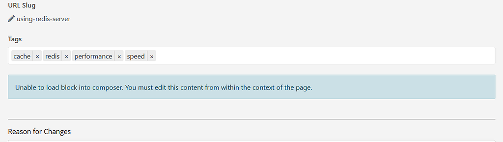 Edit existing doc page: Unable to load block into composer - Documentation - Concrete CMS